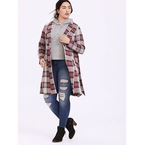 torrid | Jackets & Coats | Torrid Pink Plaid Longline Blazer ...